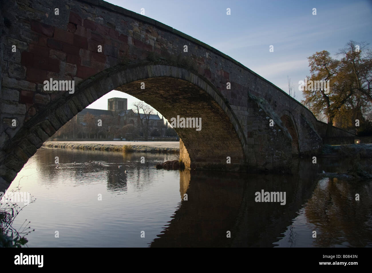 St Mary's Church and the River Tyne in Haddington, Scotland Stock Photo ...