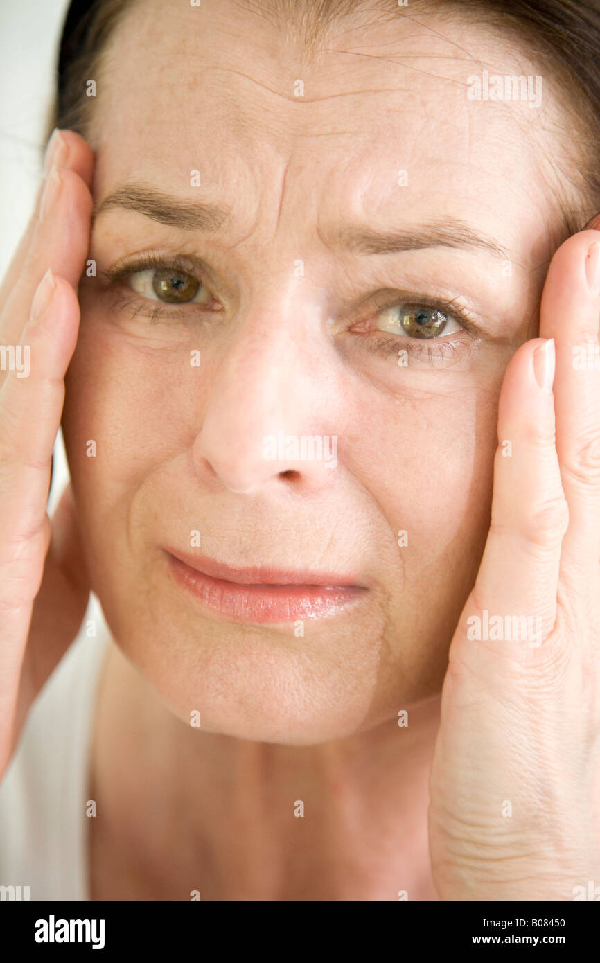 woman with worried face Stock Photo - Alamy