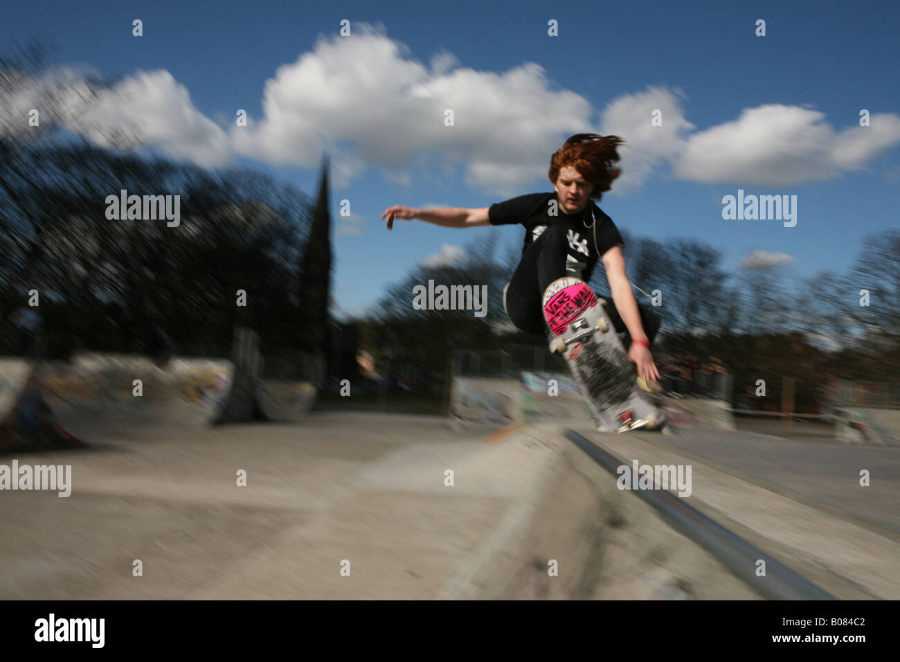 a man skateboarding on a half pipe Stock Photo - Alamy