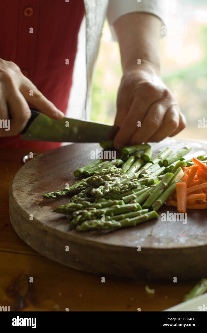 Chopping of vegetables in preparation for a meal Stock Photo - Alamy