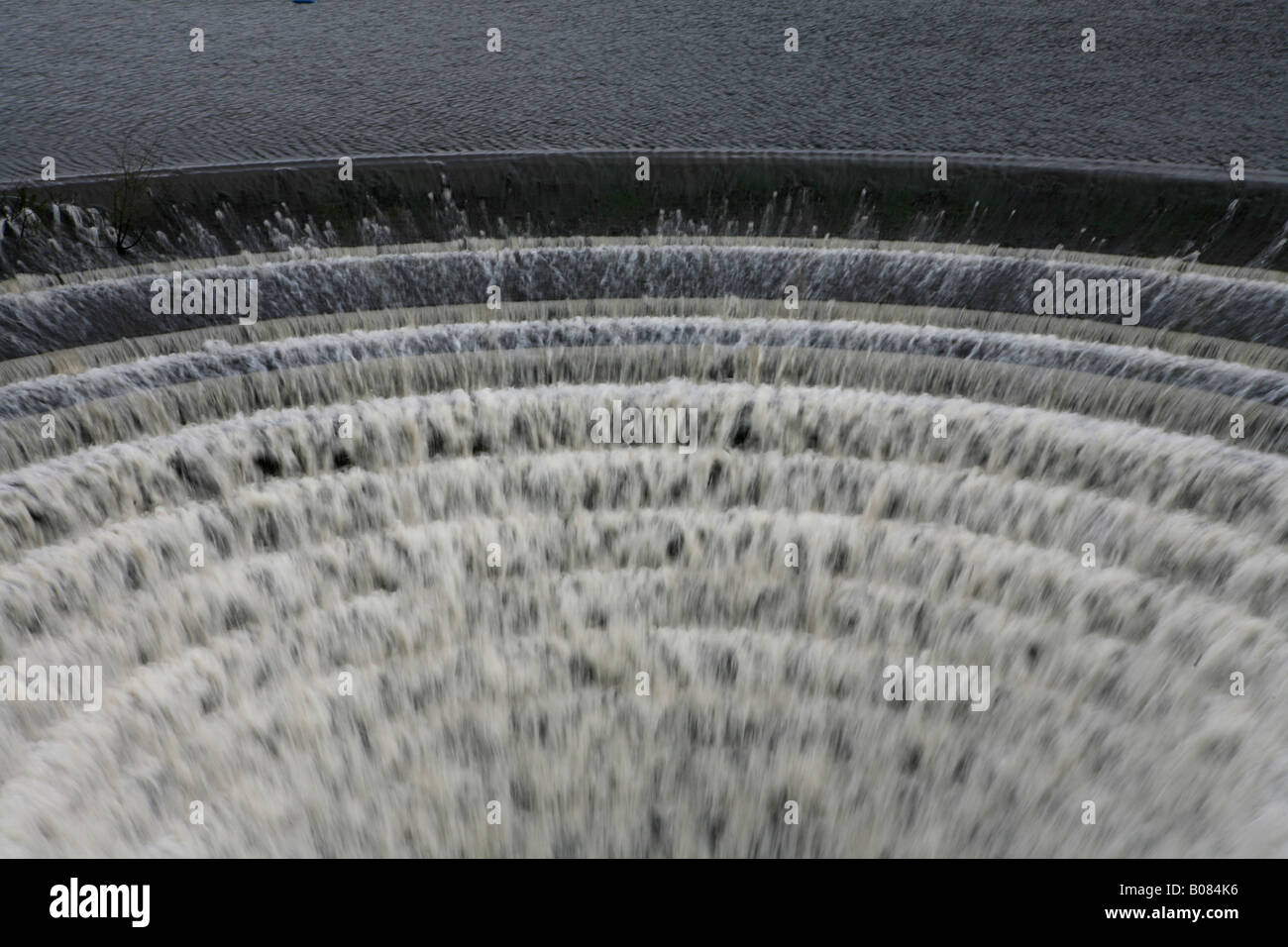 water flowing into a overflow for a dam in south yorkshire near ...