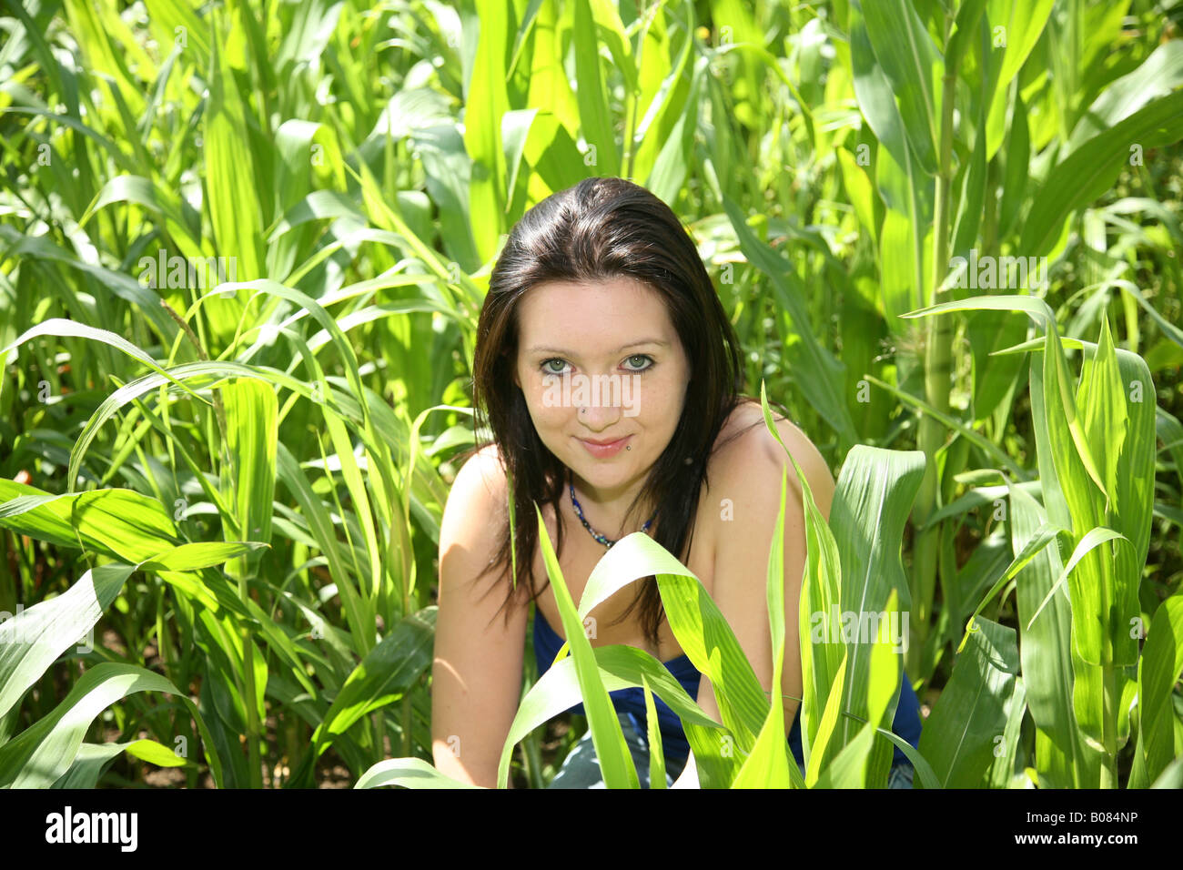 Corn joy woman field hi-res stock photography and images - Alamy