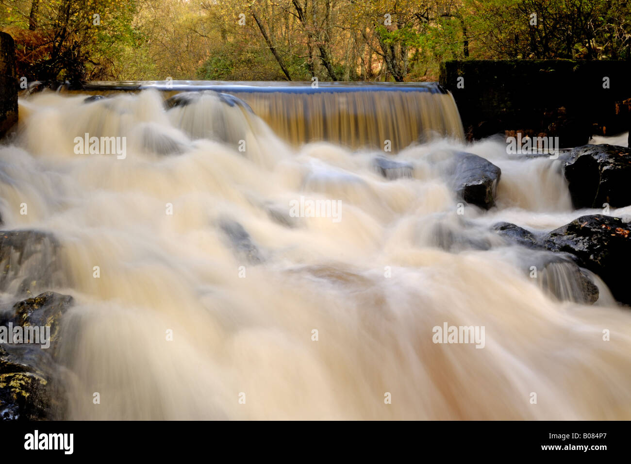 Arklet water fall in full flood Stock Photo - Alamy