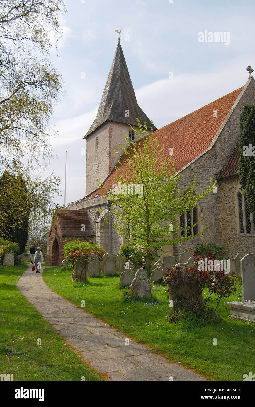 Tower and spire of holy trinity parish church hi-res stock photography ...