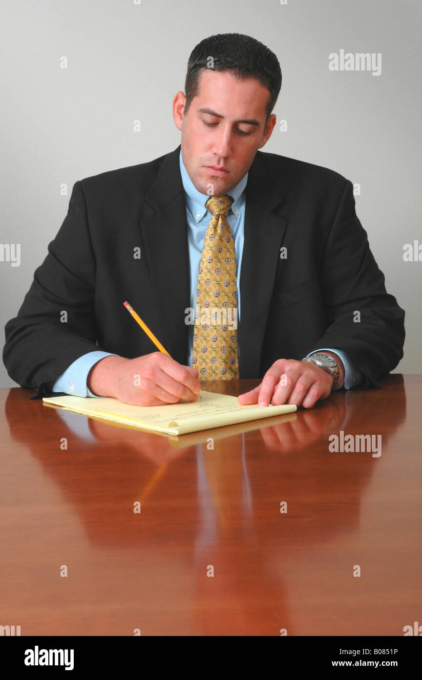 Taking notes notepad male hi-res stock photography and images - Alamy
