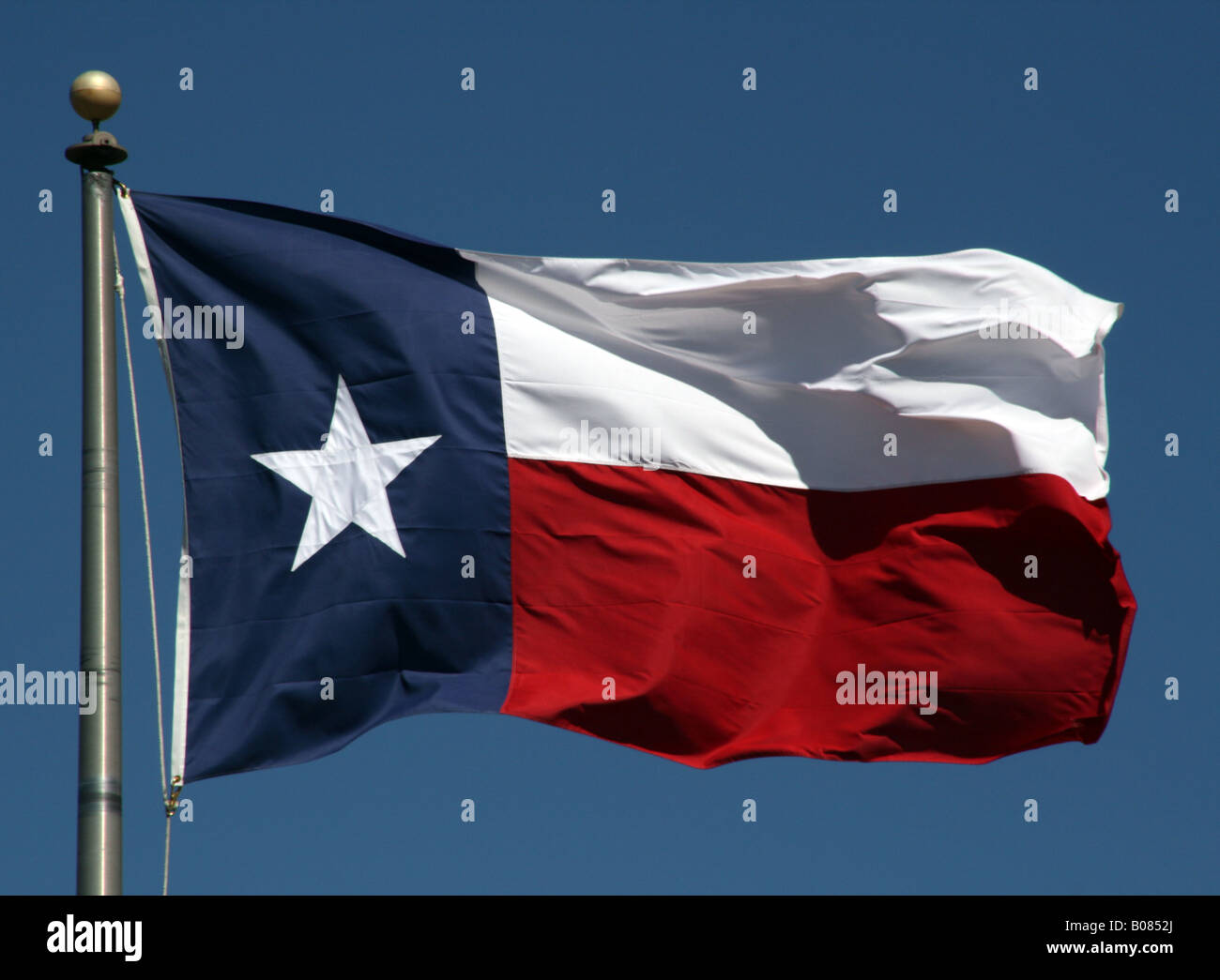 A Texas flag flapping boldly in the wind Stock Photo - Alamy