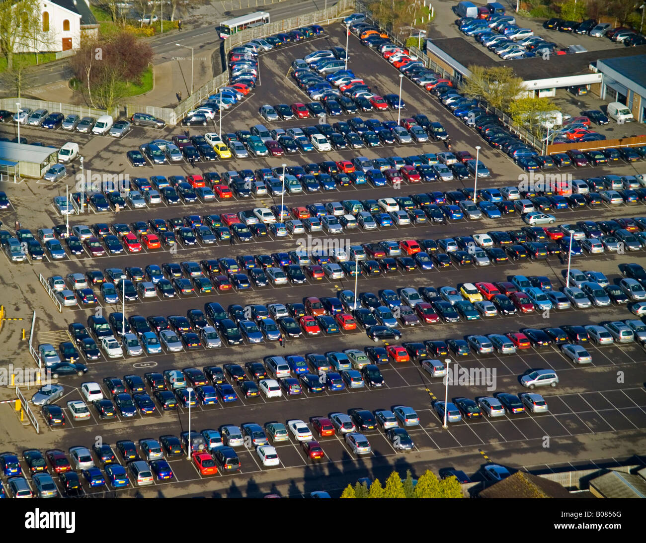 aerial view of car park Stock Photo - Alamy