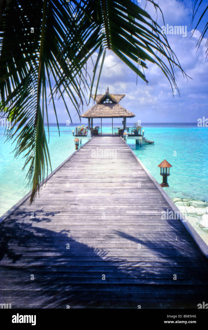Jetty in Maldives resort - Maldives,holiday,resort,jetty Stock Photo ...
