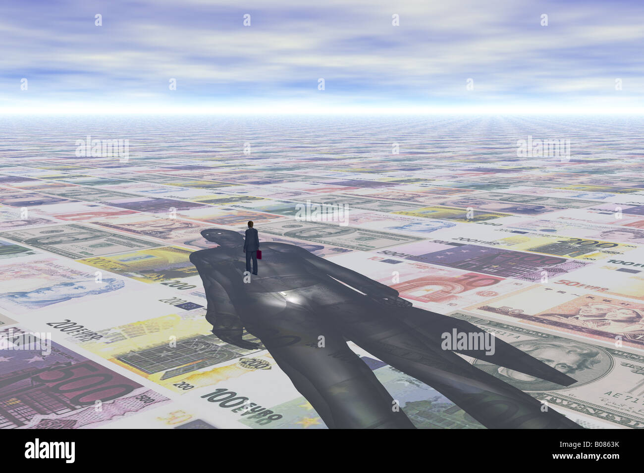 Small person big shadow hi-res stock photography and images - Alamy