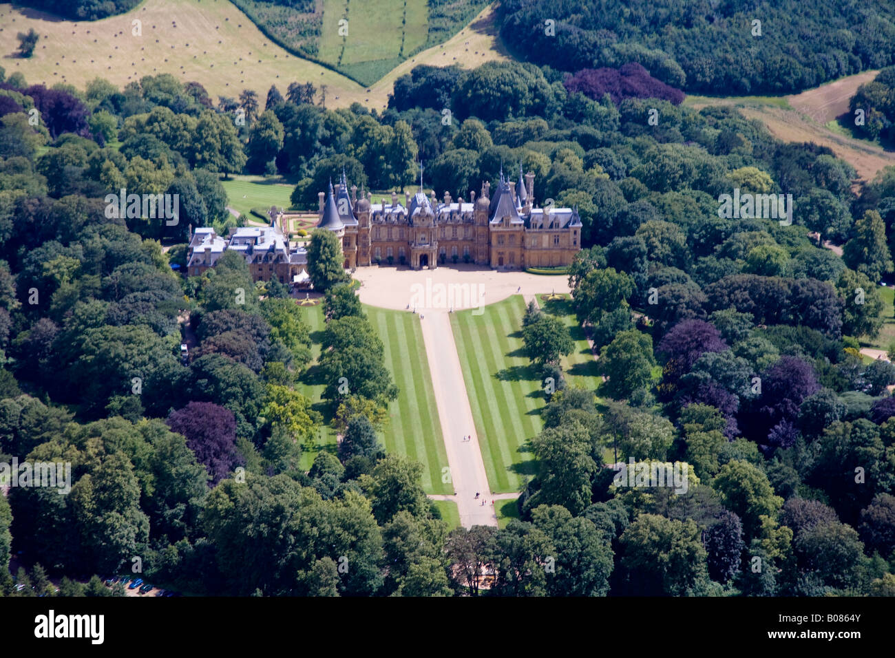 Aerial view of English Country House Stock Photo - Alamy