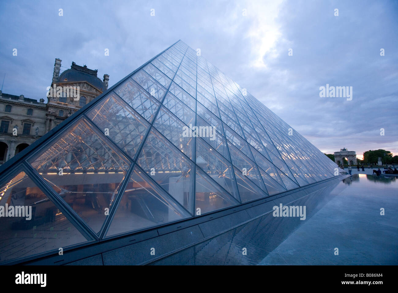 Museum du Louvre and the glass pyramid Paris France Stock Photo - Alamy