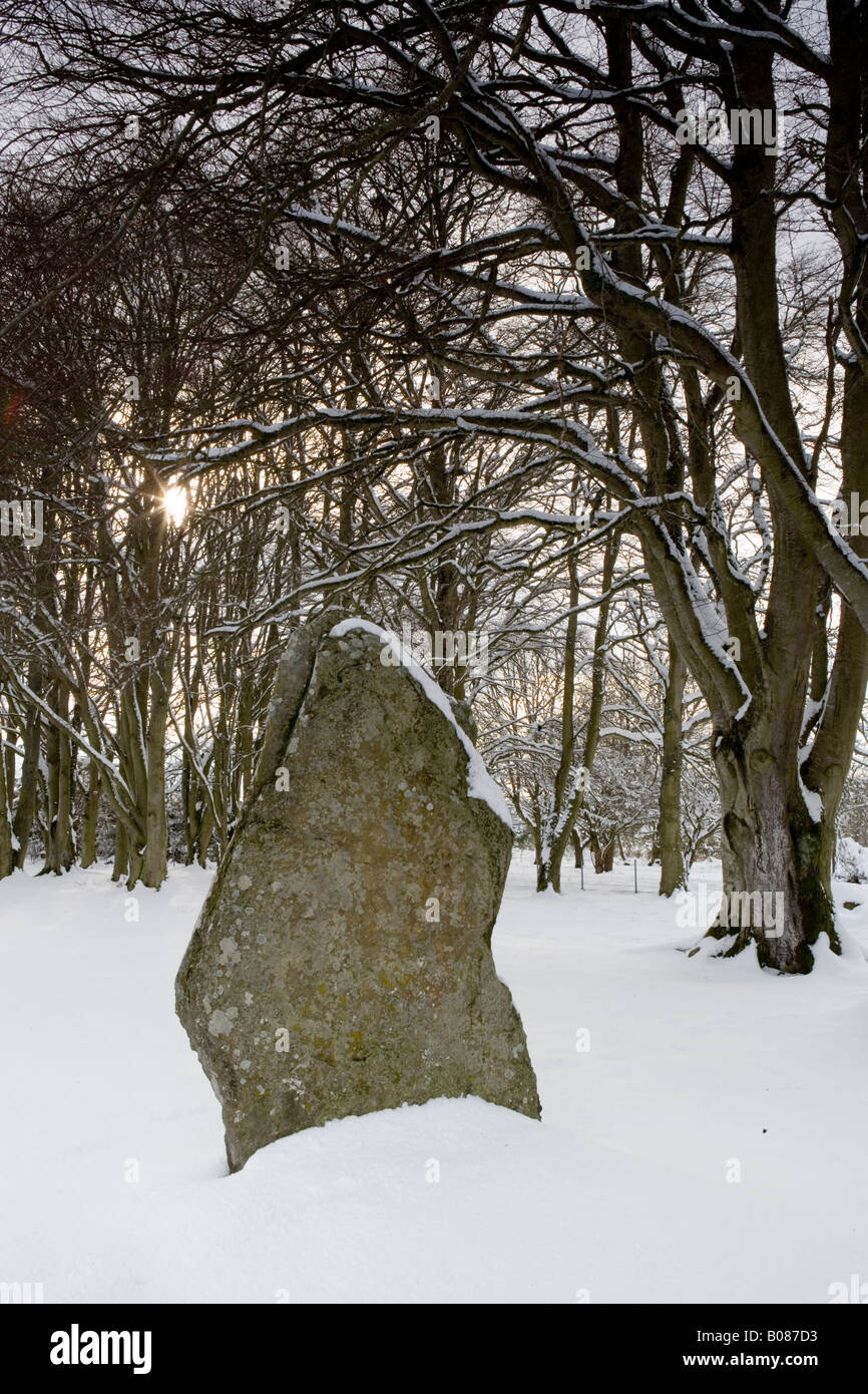 Clava Cairns in snow Inverness Stock Photo - Alamy