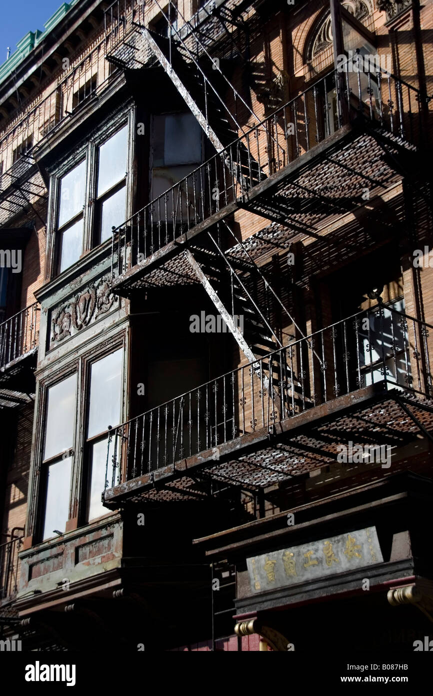 Photo of an old fire escape on an old building Stock Photo - Alamy