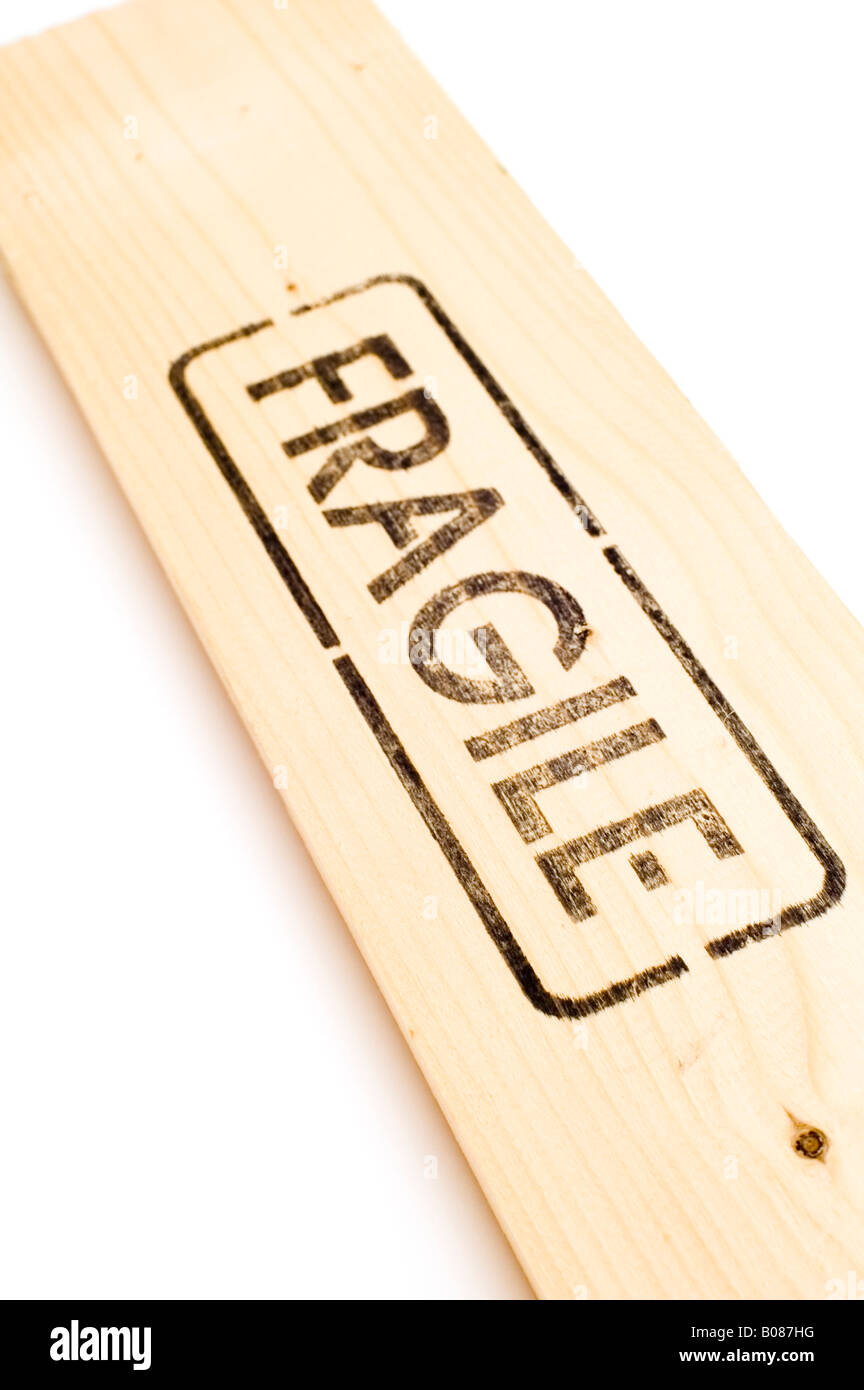 wooden crate with fragile content Stock Photo - Alamy