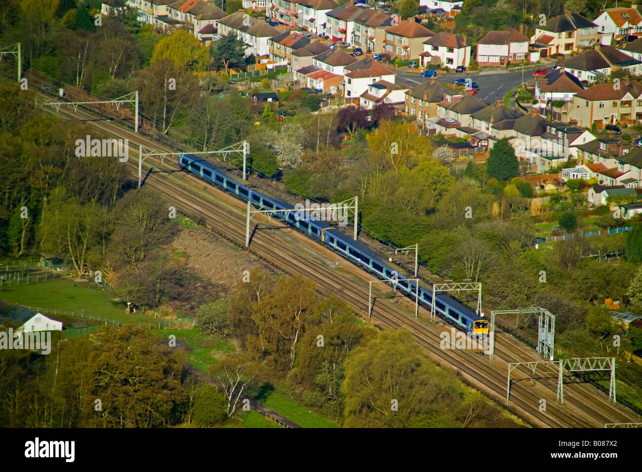 Aerial view railway line hi-res stock photography and images - Alamy