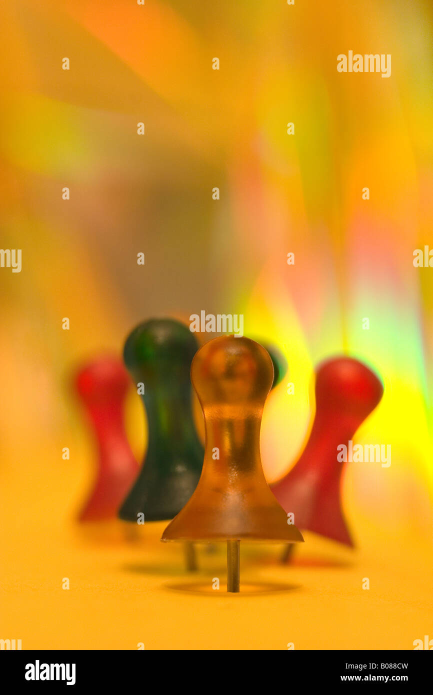 Brightly colored pushpins Stock Photo - Alamy