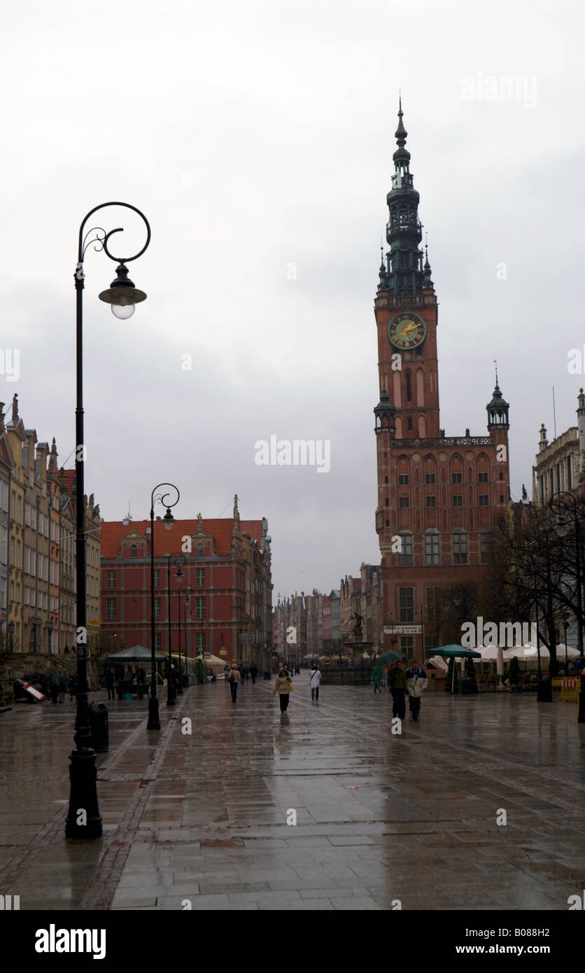 The Old Town of Gdansk (Danzig), Poland, looking towards the Town Hall ...