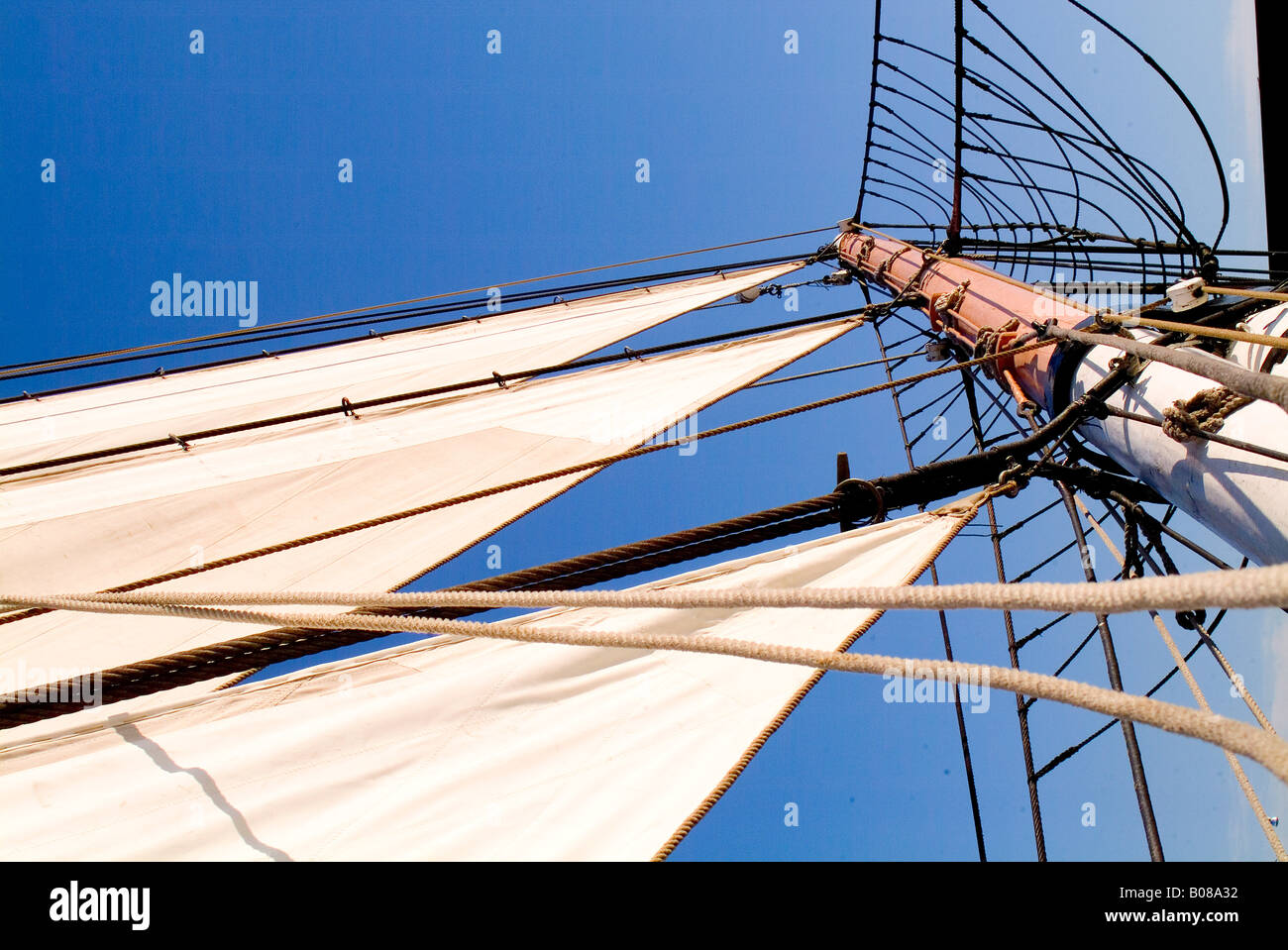 Sails on a ship Stock Photo - Alamy