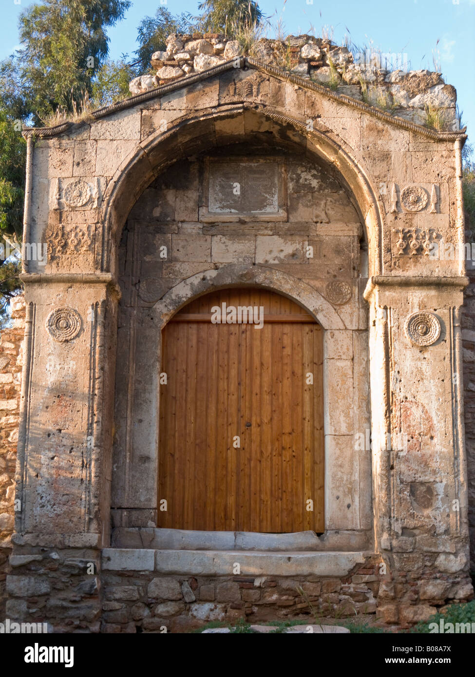 doorway of ruined Ottoman baths (hammam), Agora, Athens, Greece Stock ...
