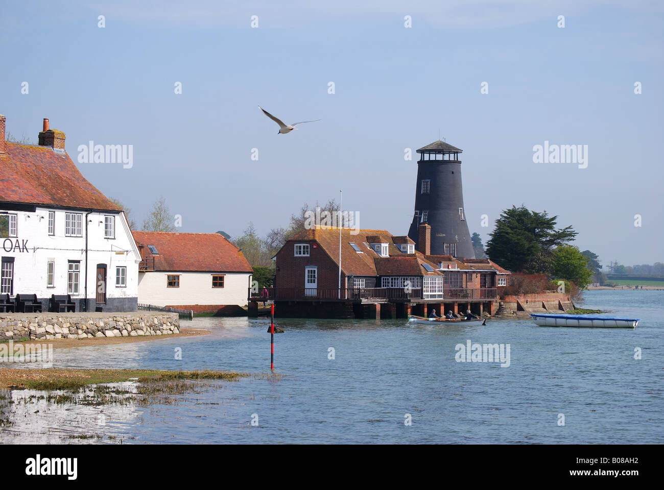 Royal Oak pub and Langstone Mill, Langstone, Hampshire, England, United ...