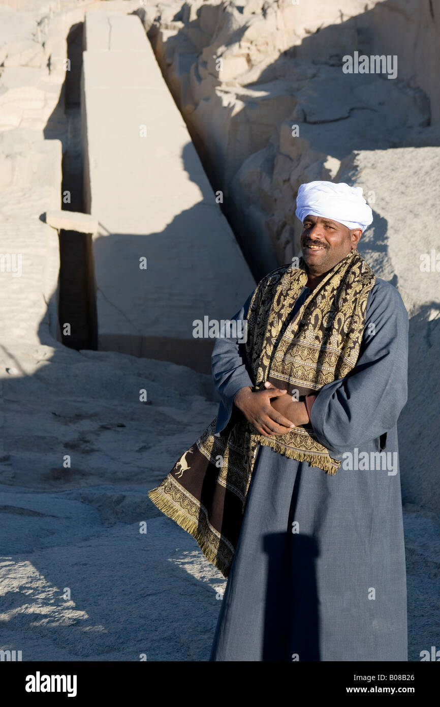 Guardian at The Unfinished Obelisk, Aswan, Egypt Stock Photo - Alamy