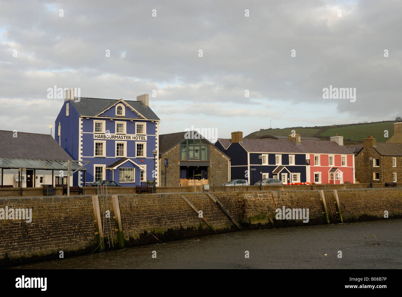 The Harbourmaster Hotel on the quayside in Aberaeron Stock Photo - Alamy