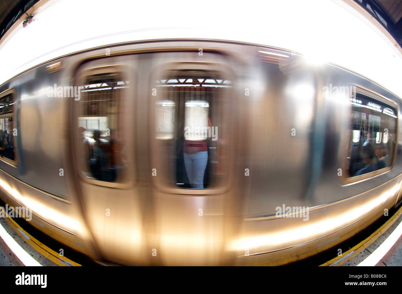 Fisheye new york subway train hi-res stock photography and images - Alamy