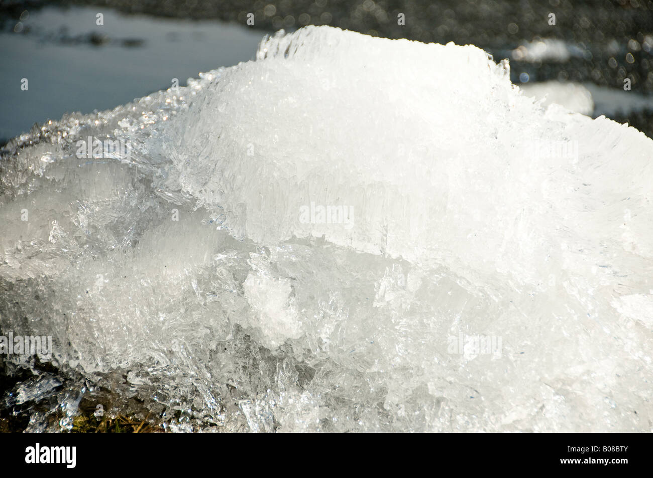 ice jam on a lake at Spring time Quebec Canada Stock Photo - Alamy