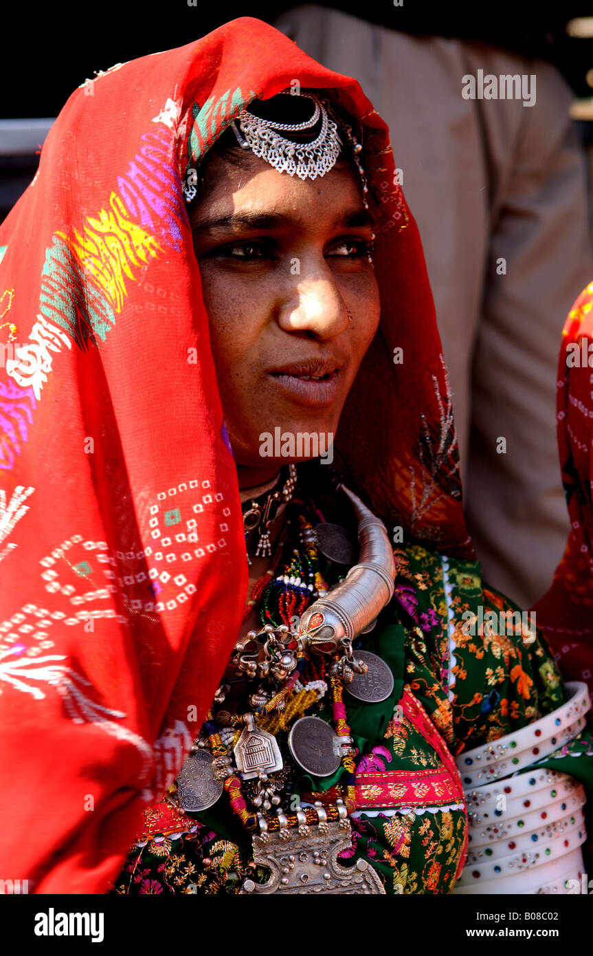 Portrait of a colorful Rajasthani woman Stock Photo - Alamy