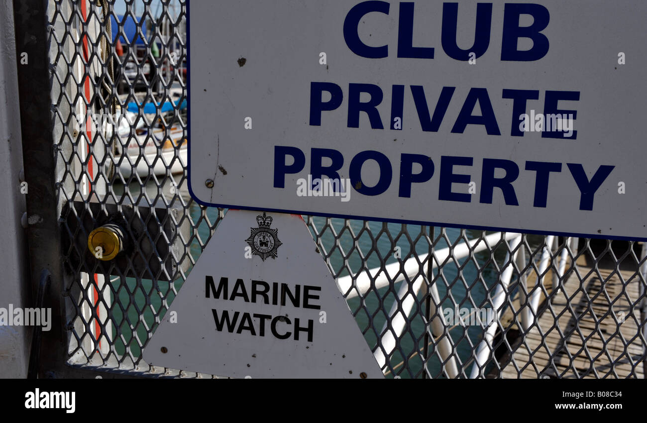 signs on entrance to boating marina Lowestoft Suffolk UK Stock Photo ...