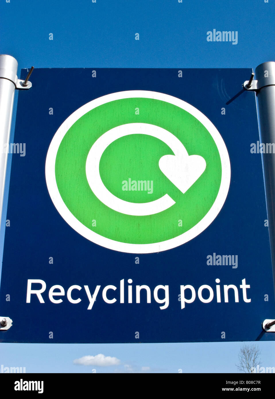 Bold recycling point sign in Chippenham UK Stock Photo - Alamy