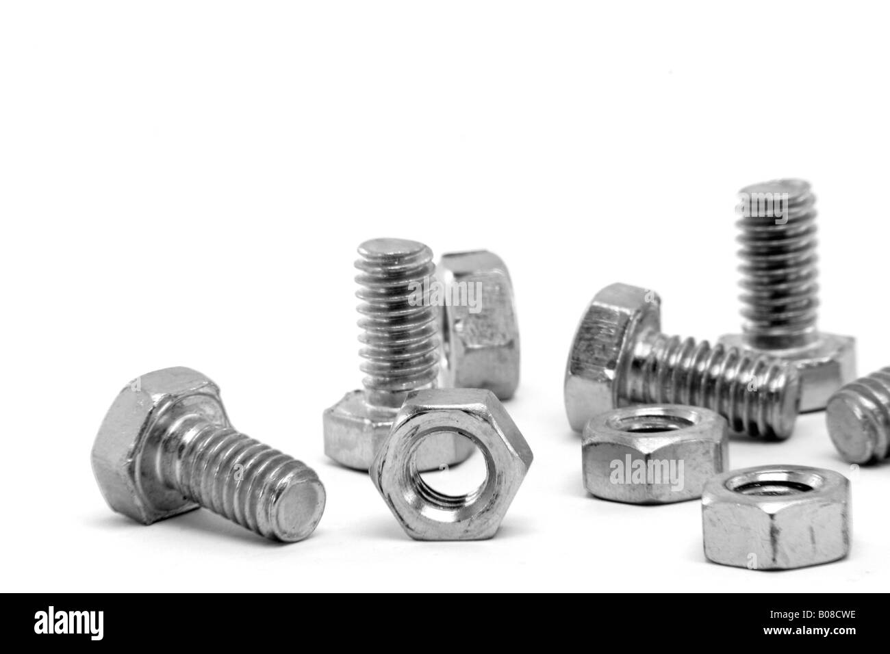 bolt and screws isolated on white background with copy space ...