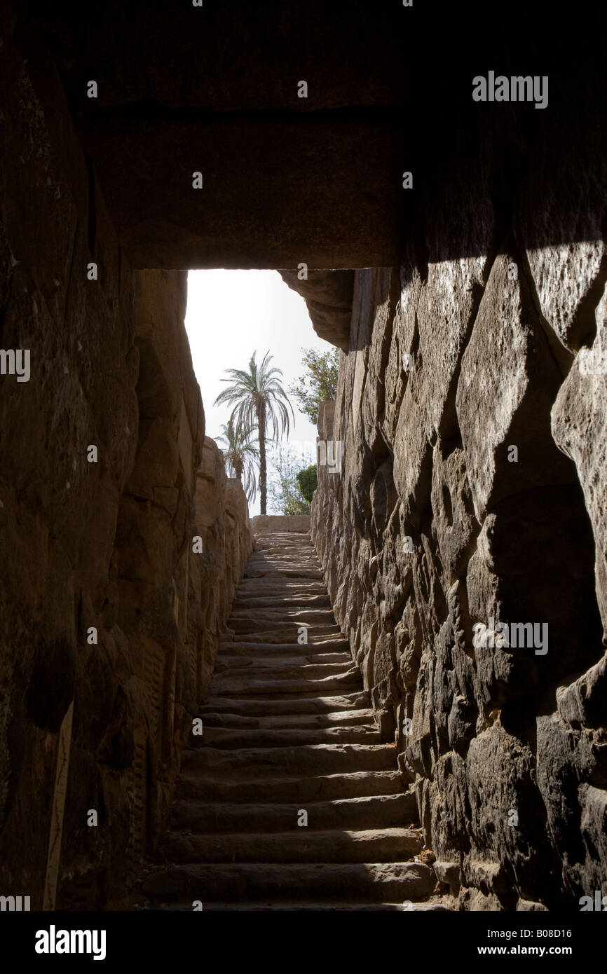 View standing at bottom of the Nilometer, Elephantine Island, Aswan ...