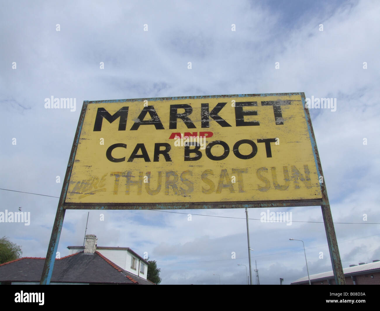 car boot market sign in rhyl, north wales Stock Photo - Alamy