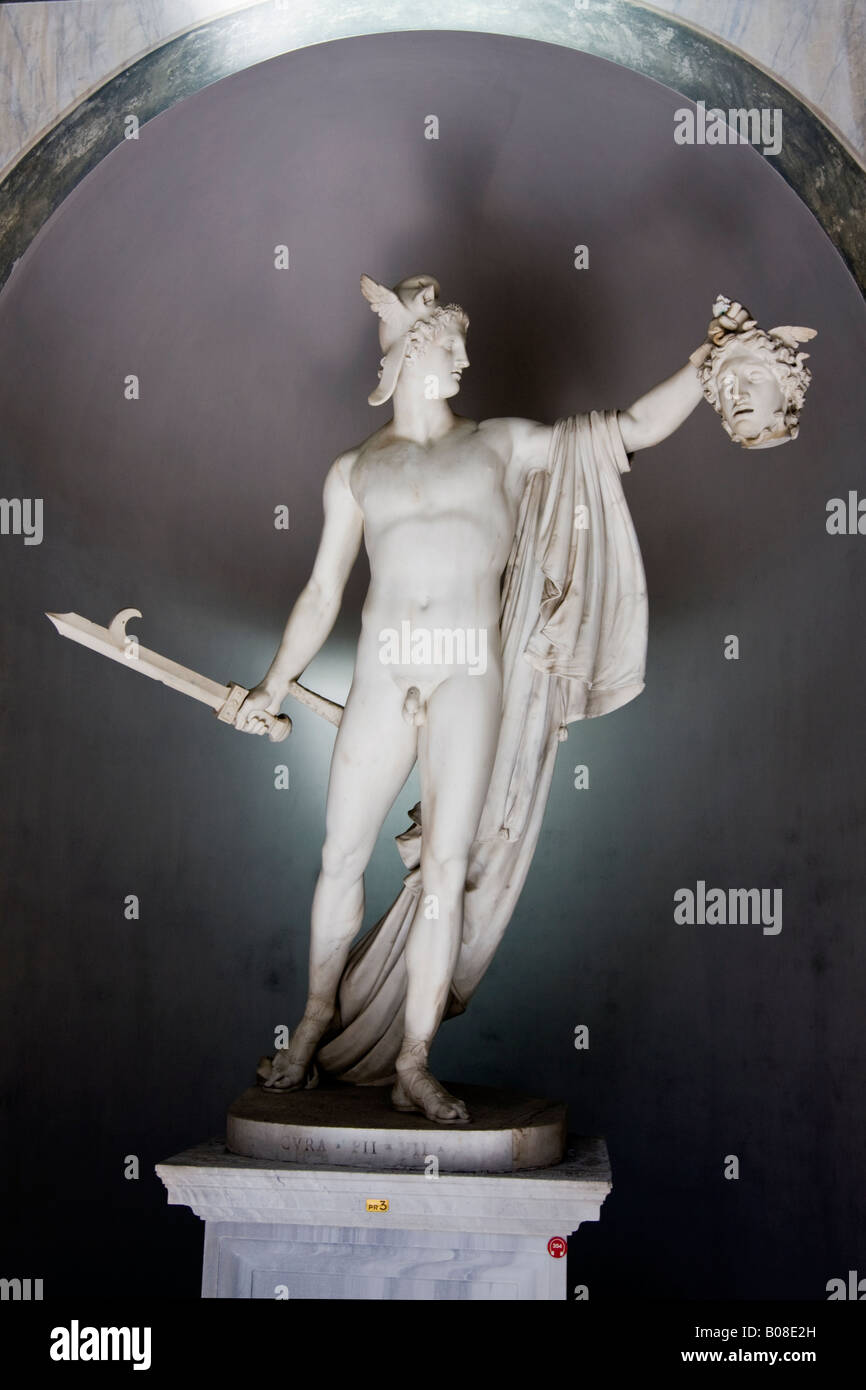 Statue of Perseus by Canova (1757-1822), Vatican museum, Vatican, Rome ...