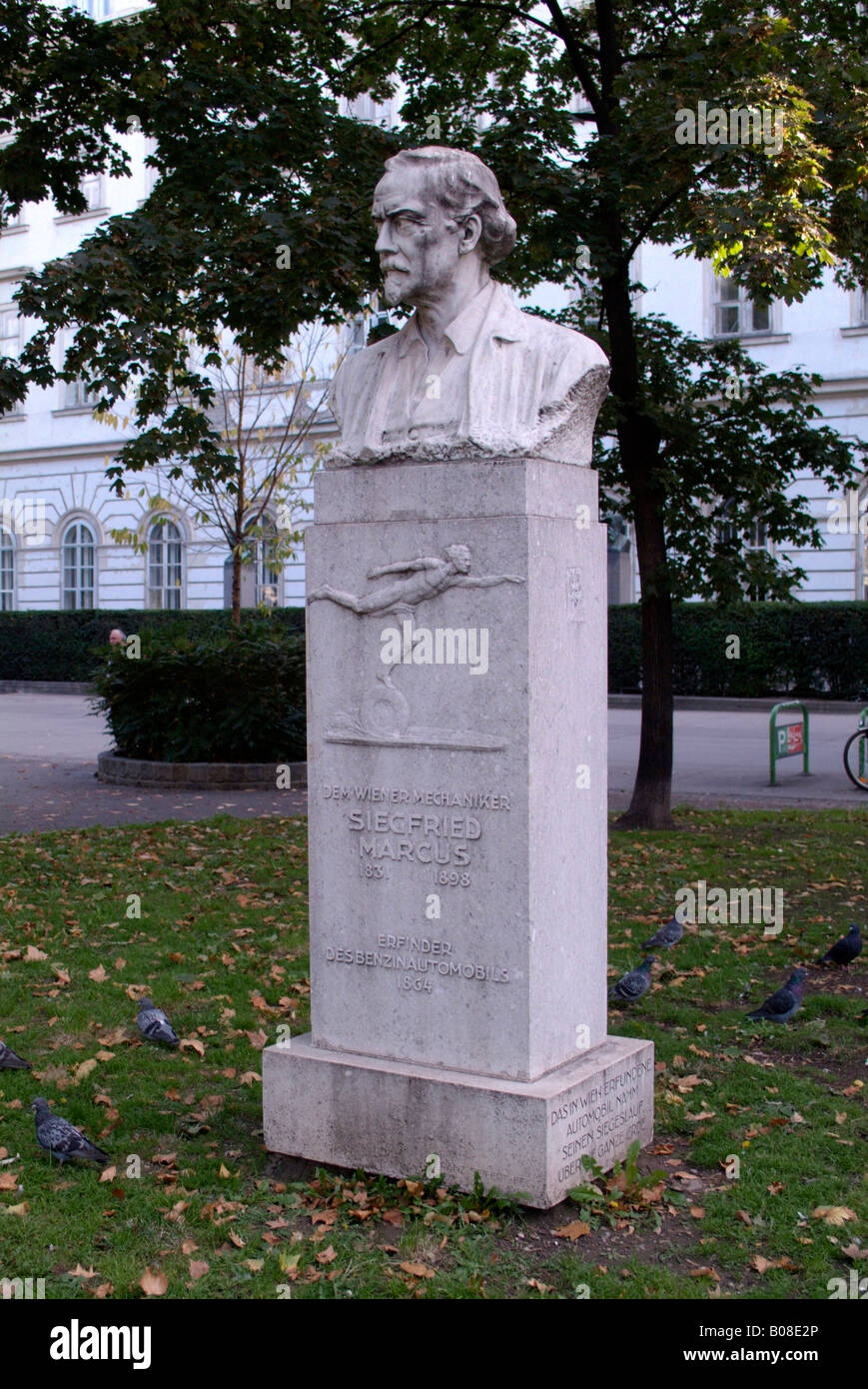 Bust Siegfried Marcus outside University of engineering Vienna Austria ...