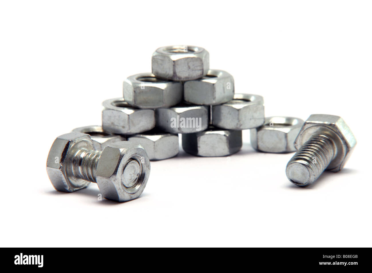 screws and bolts stack isolated on white background Stock Photo - Alamy