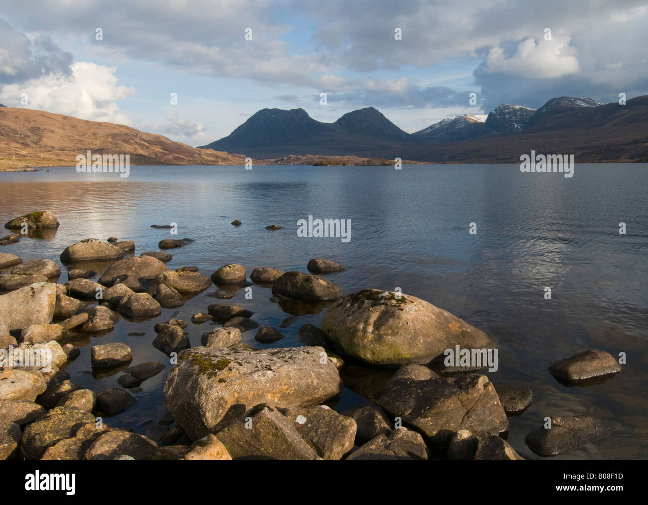 Beinn an Eoin and Ben More Coigach from Loch Bad a Ghaill, Sutherland ...