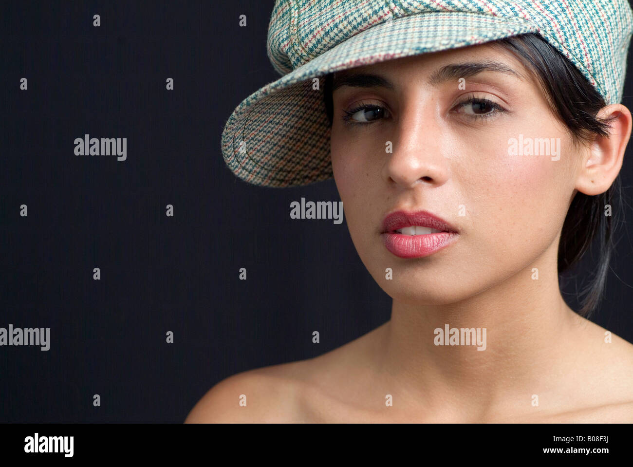 Woman wearing cap Stock Photo - Alamy