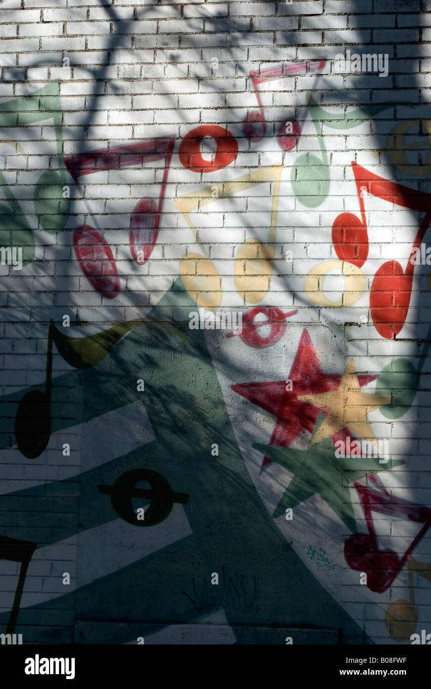 music notes on building Stock Photo - Alamy