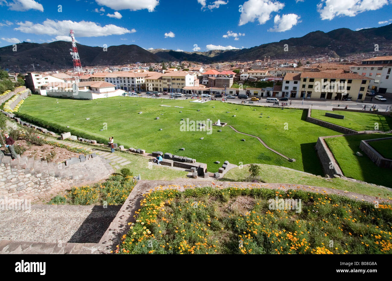 South America - Peru - Cusco. View of city from the Inca site of ...