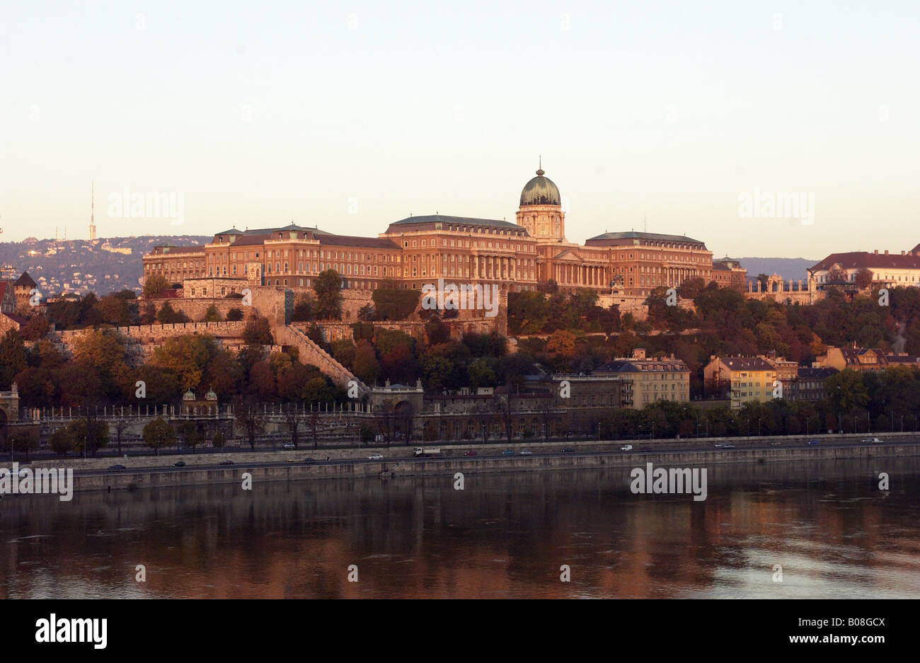 View of The Royal Palace on Castle Hill by The river Danube in Budapest ...