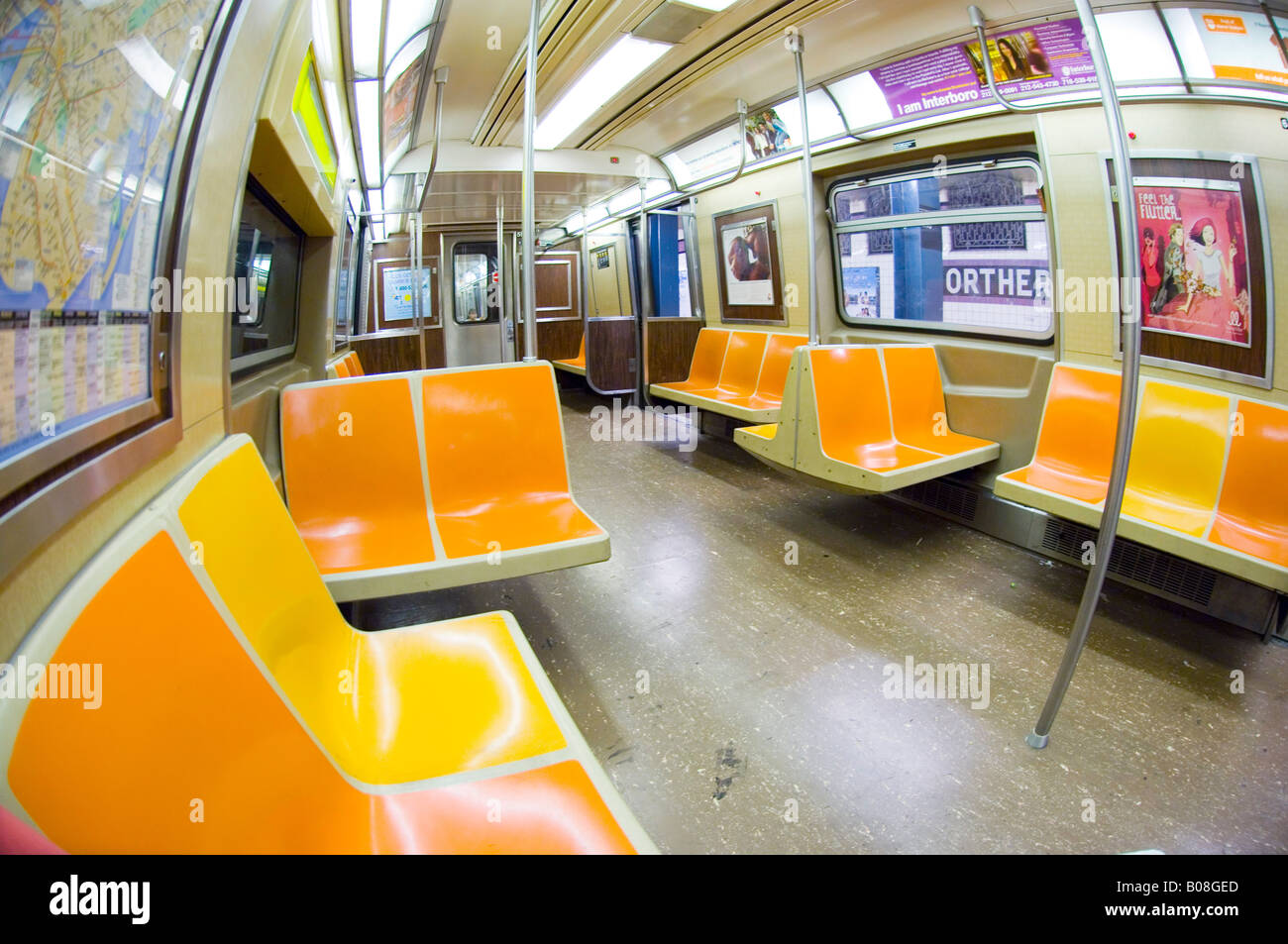 New york subway car interior hi-res stock photography and images - Alamy