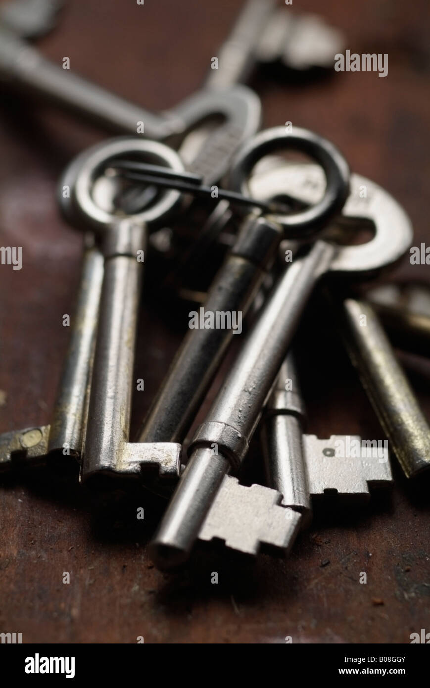 bunch of keys on keyring Stock Photo - Alamy