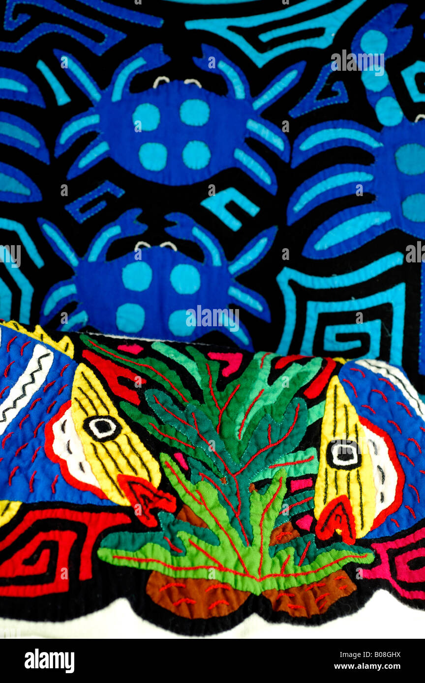 Latin America, Panama, Panamanian arts & crafts. Traditional Kuna ...