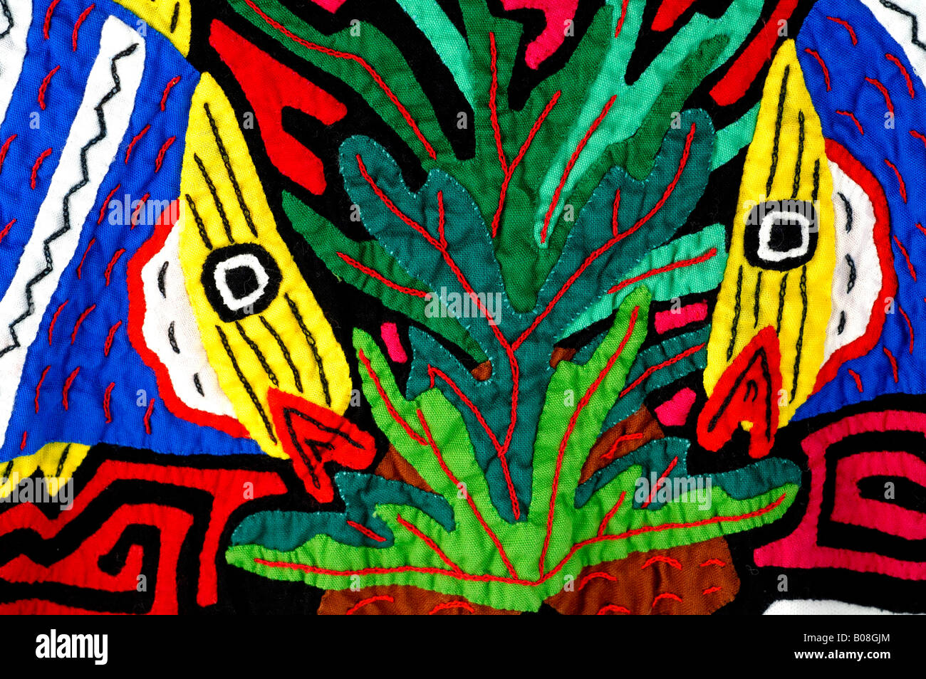 Latin America, Panama, Panamanian arts & crafts. Traditional Kuna ...