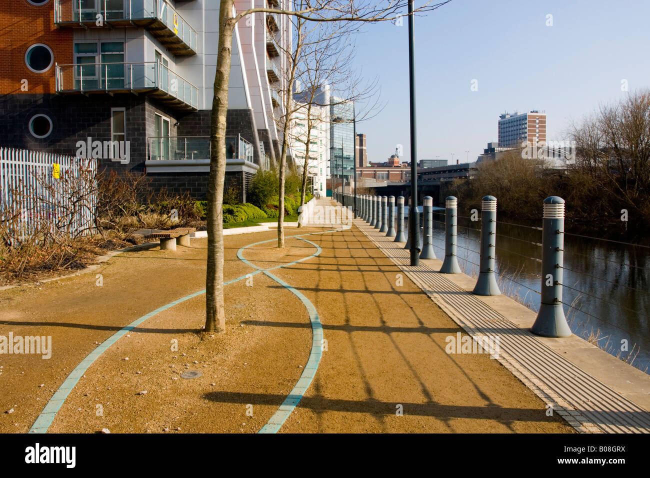 Waterfront outside Whitehall Quay Leeds UK Stock Photo - Alamy
