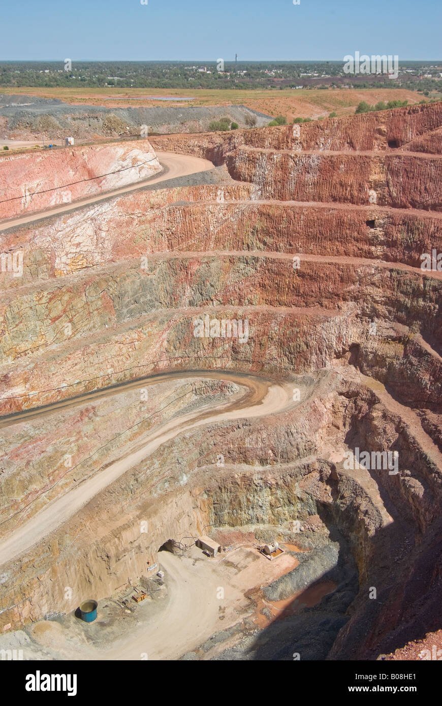 very deep mine with layers in the rock strata Stock Photo - Alamy