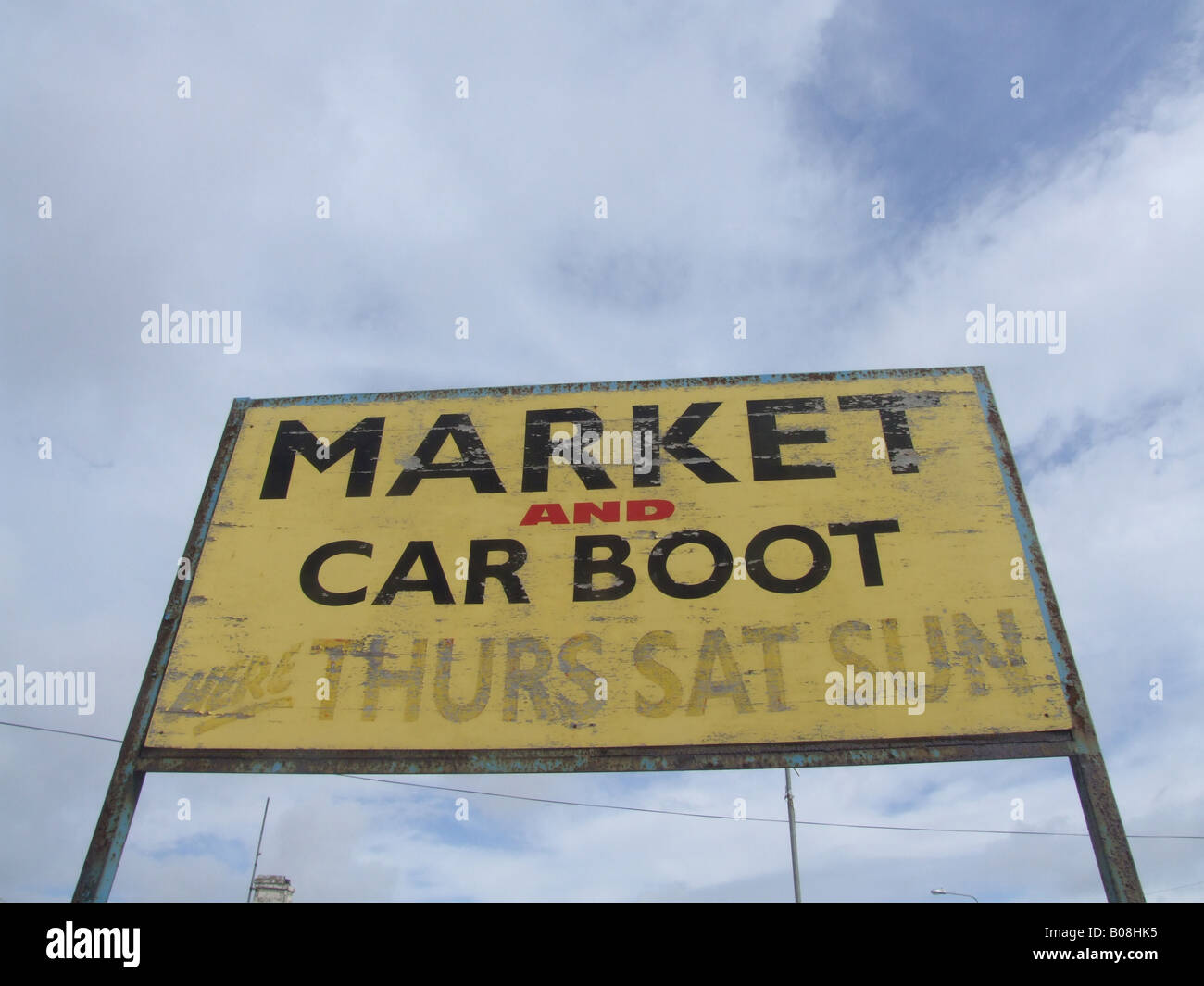 car boot market sign in rhyl, north wales Stock Photo - Alamy