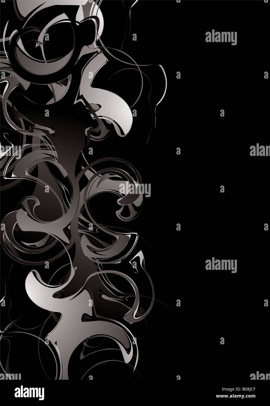 Abstract background with a smoke design in black and silver Stock Photo ...